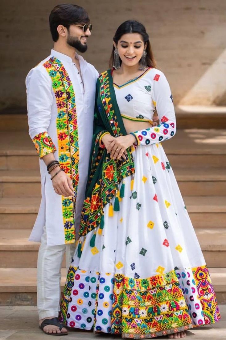 White Navratri Special Couple Combo Collection